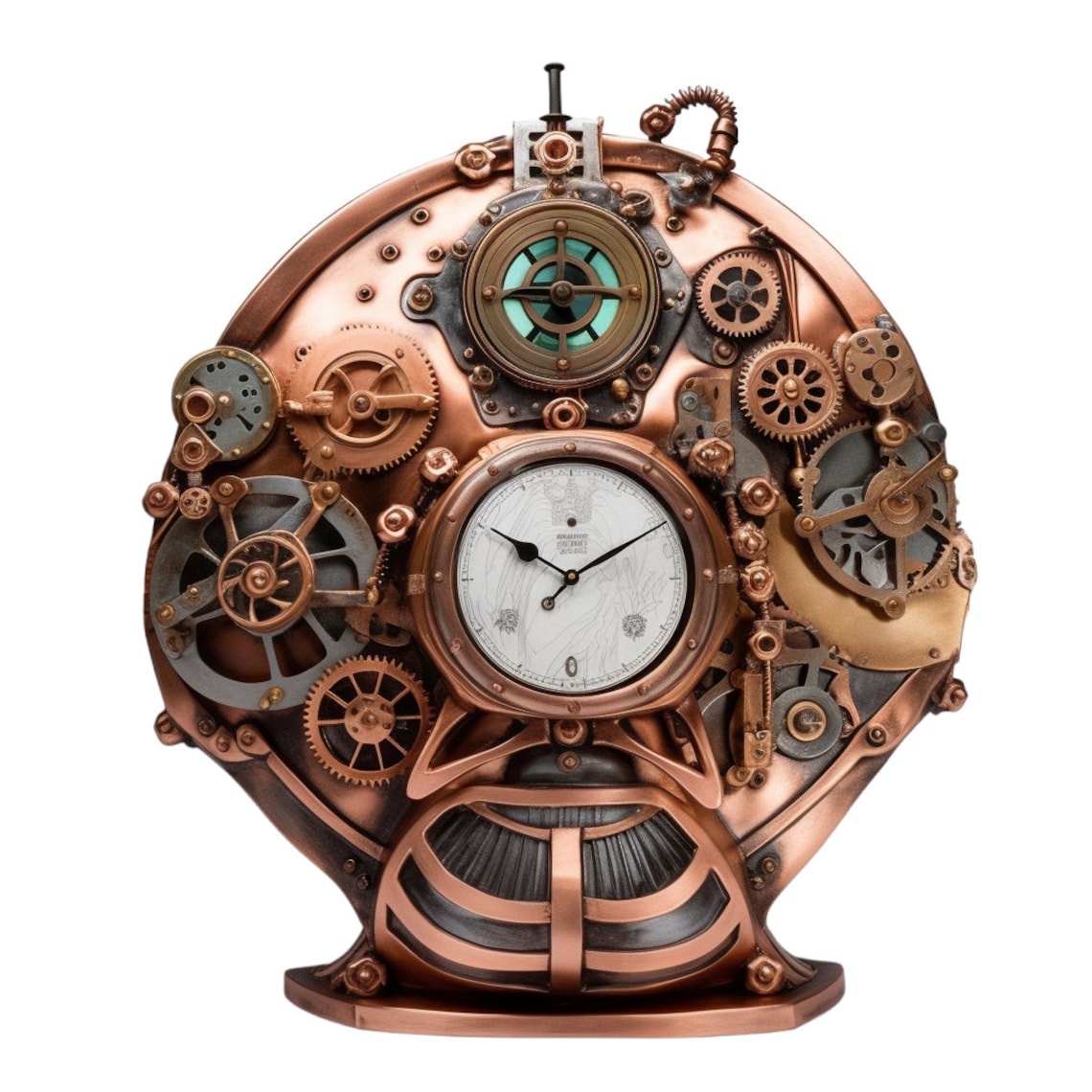 Steampunk Clock Clipart Instant Download Digital Transparent PNG Images ...