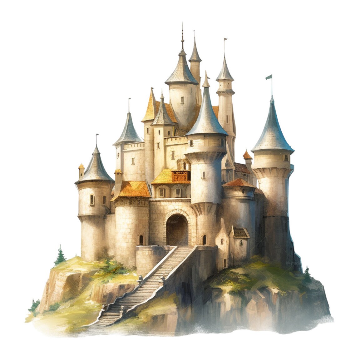 Fantasy Castle Clipart Bundle 10 High Quality Transparent PNG Images ...
