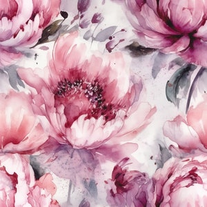 Watercolor Peonies Digital Paper Seamless Designs Ten Colorful Patterns ...
