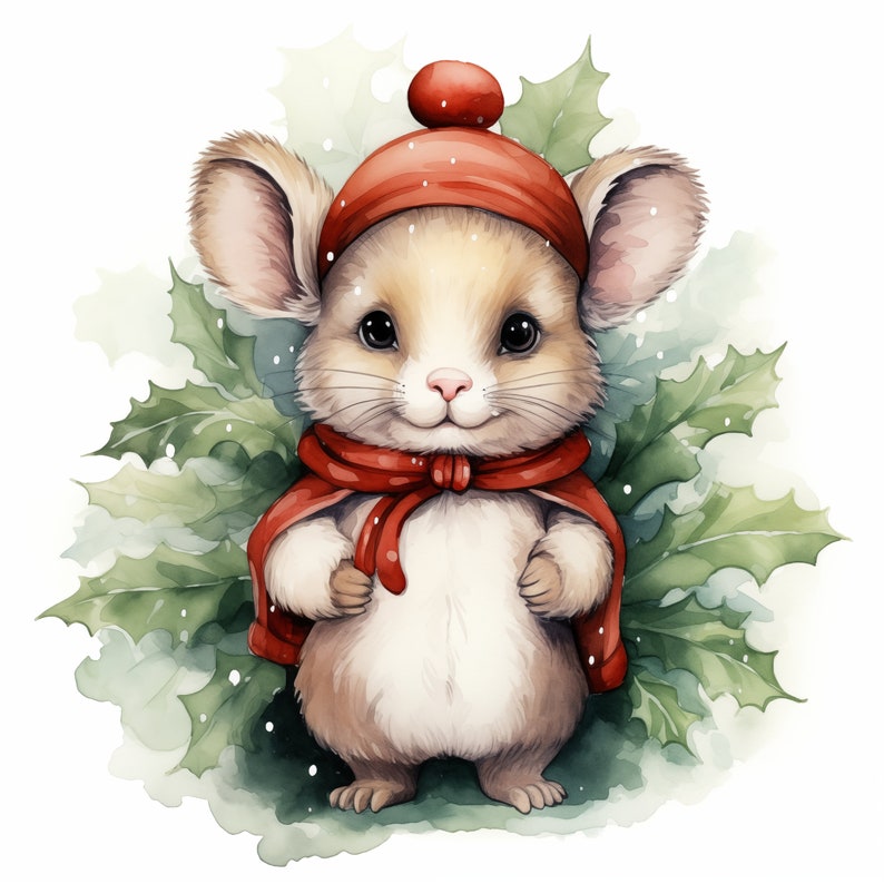 Christmas Mice Clipart Bundle Christmas Mouse - 16 High Quality Jpgs ...