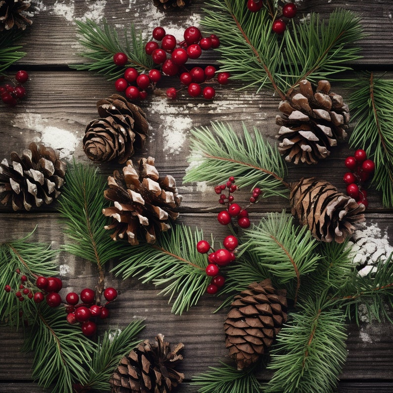 10 Rustic Christmas Digital Scrapbook Paper Background Weathered Wood ...