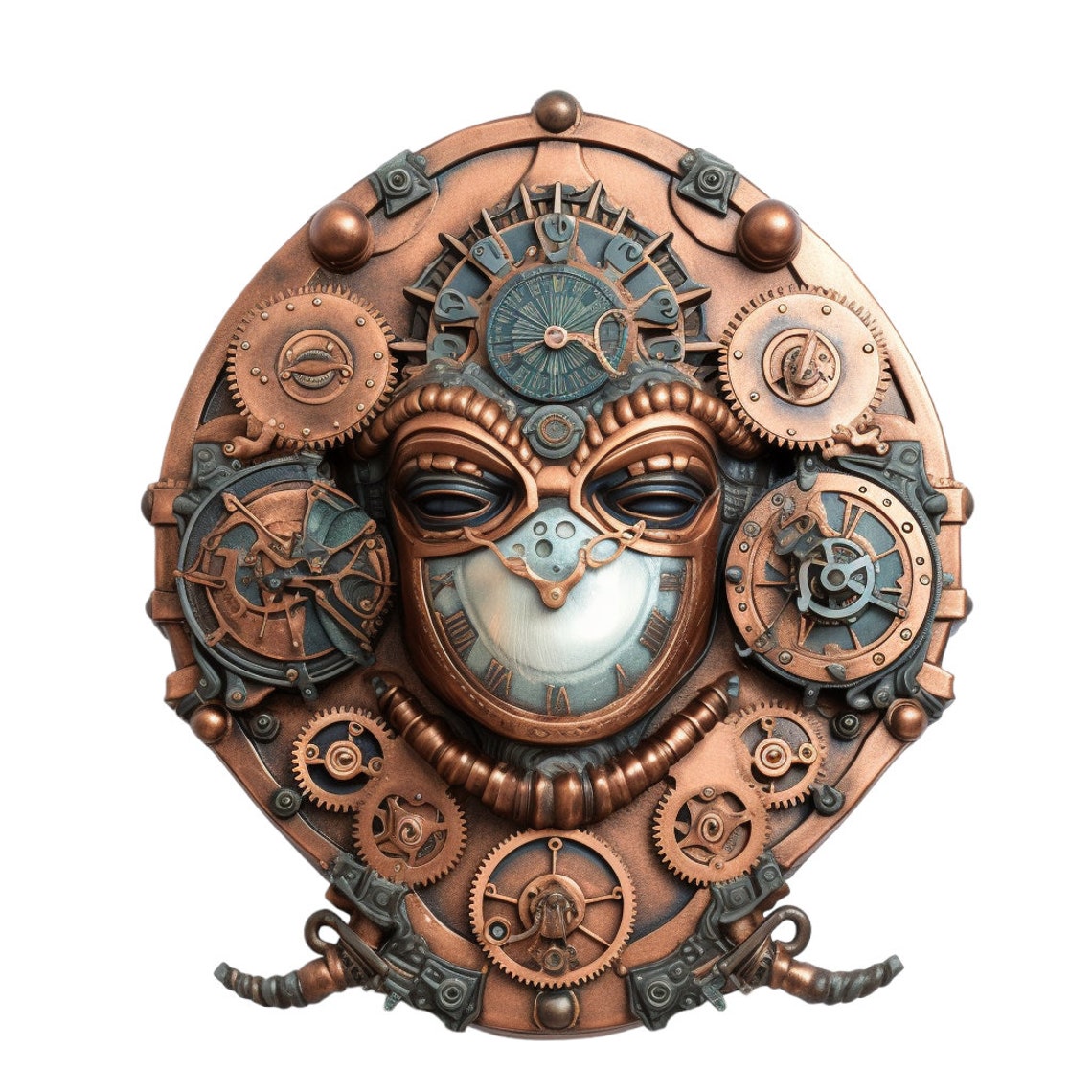 Steampunk Clock Clipart Instant Download Digital Transparent PNG Images ...