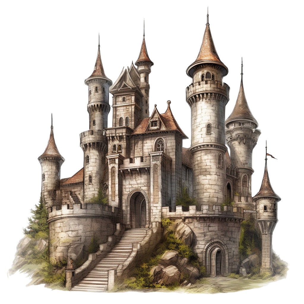Fantasy Castle Clipart Bundle 10 High Quality Transparent PNG Images ...