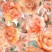 Watercolor Peach Roses Digital Paper Seamless Designs Ten Colorful ...