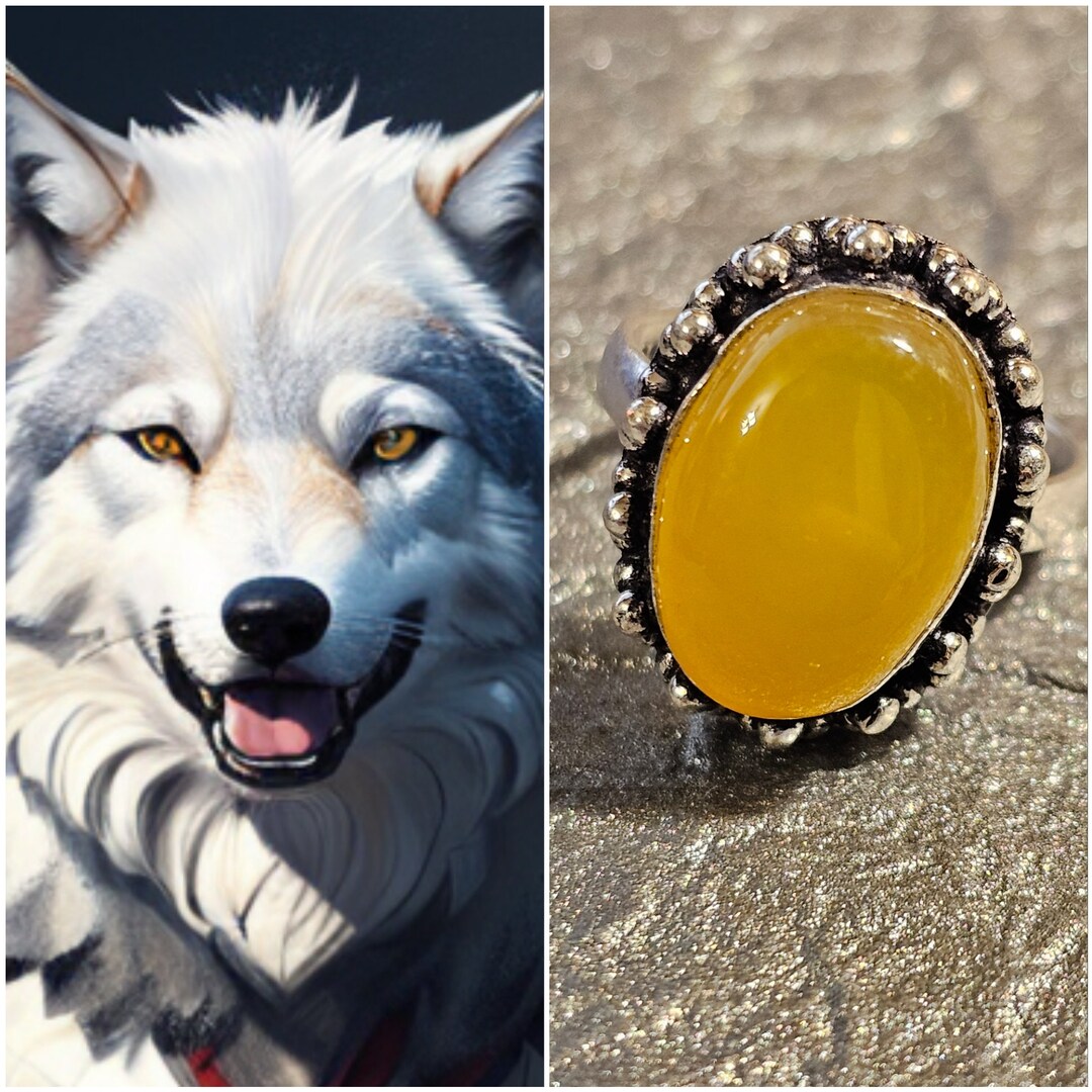 Arctic Wolf Spirit Companion, Spirit Vessel Ring - Etsy