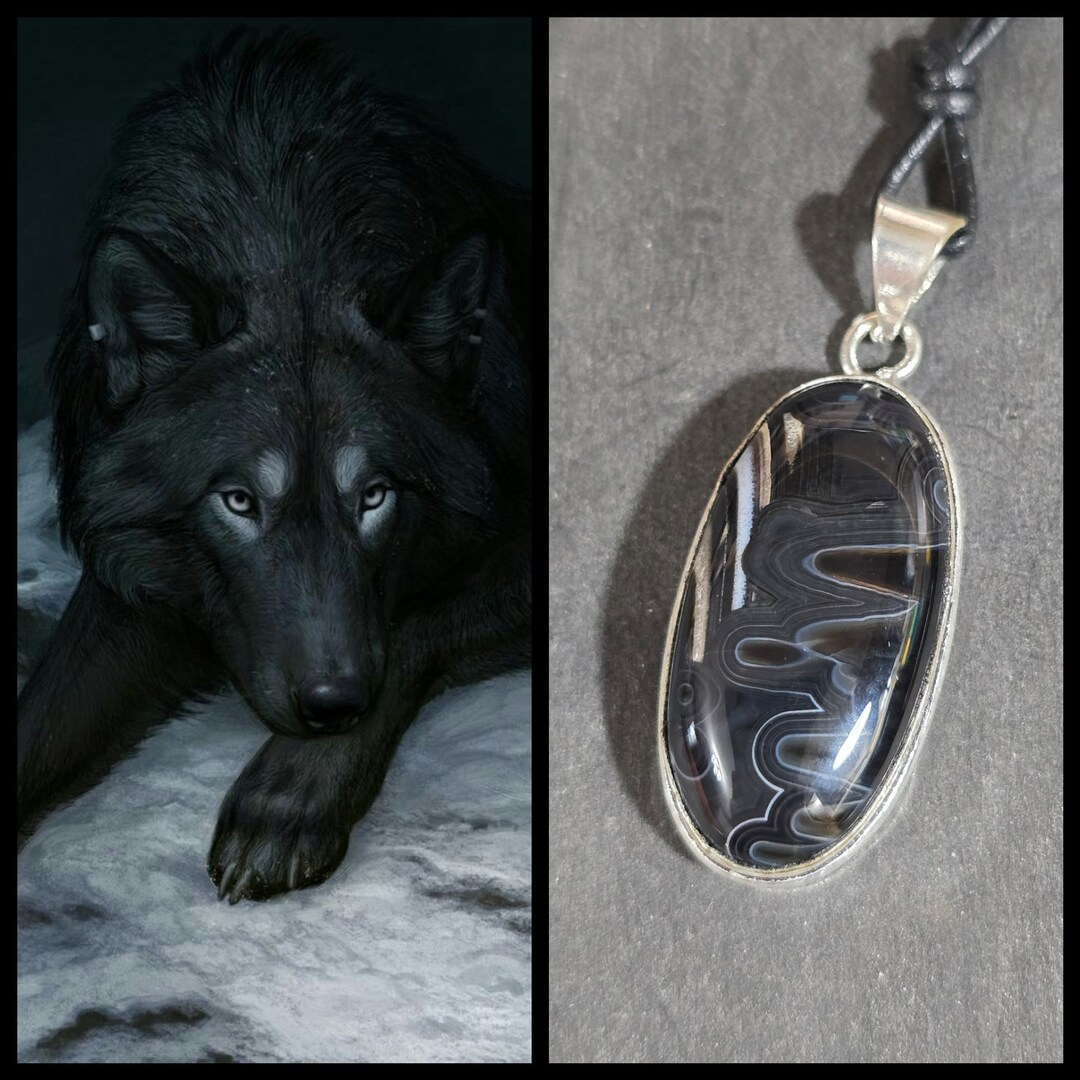 Black Wolf Spirit Companion, Spirit Vessel Necklace - Etsy