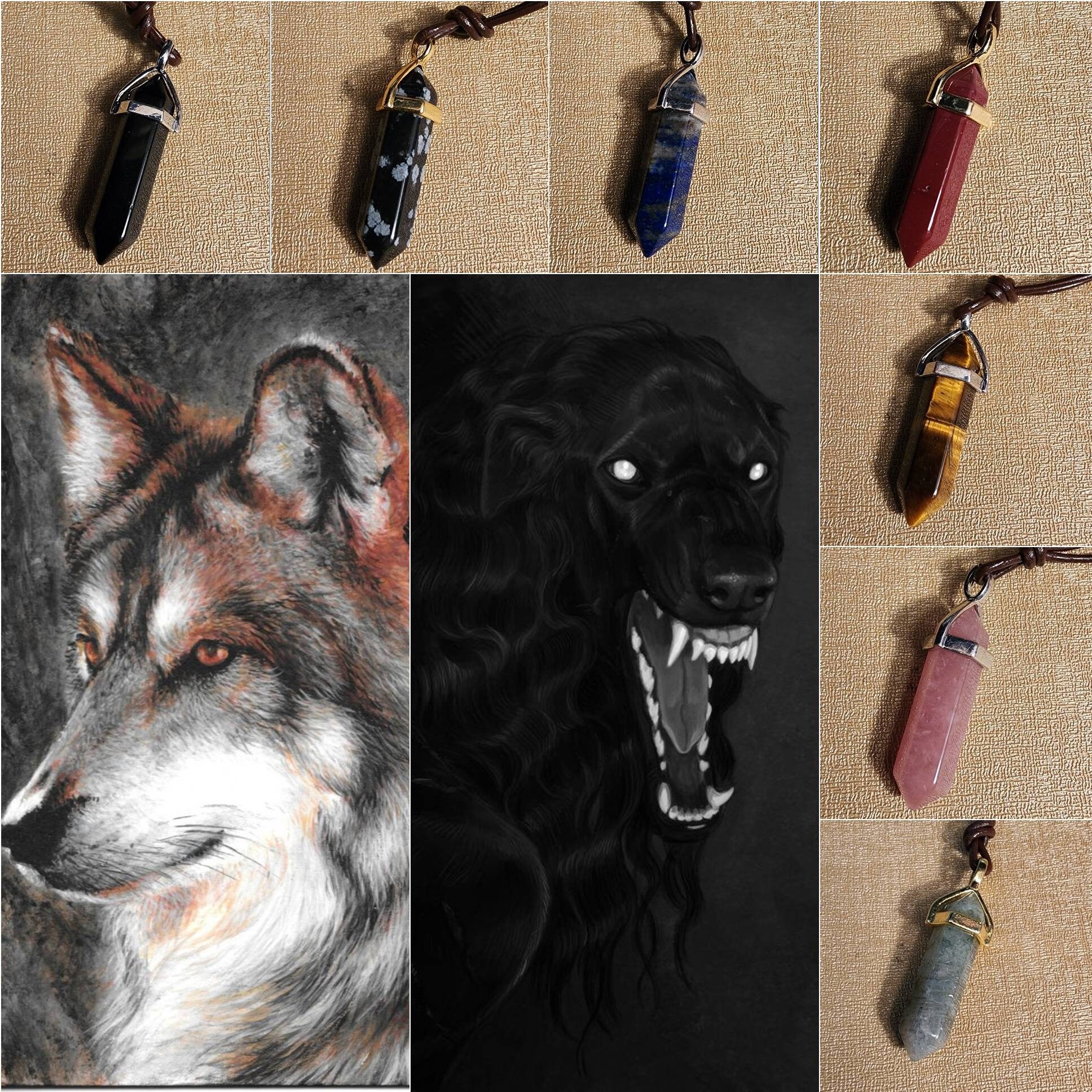 Grey Wolf Hellhound Hybrid Pup Spirits, CHOOSE from 7 spirits, Haunted Necklace