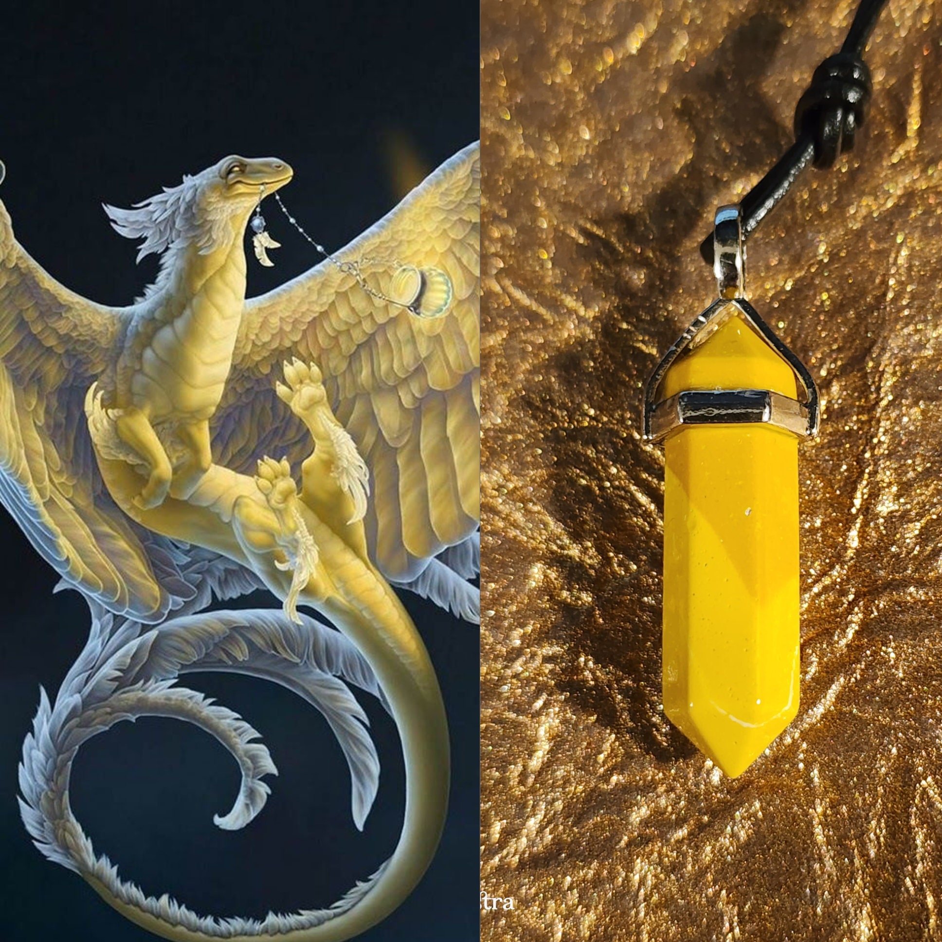 Female Sun Dragon Living Entitiy Companion, Spirit Vessel Necklace