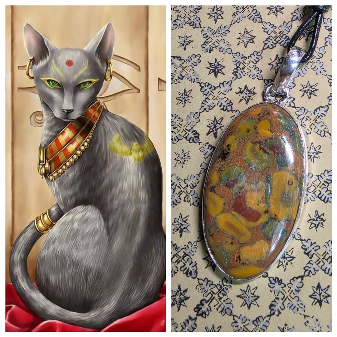 Egyptian Tomb Cat "aten" Spirit Companion, Spirit Vessel Necklace, Tier ...