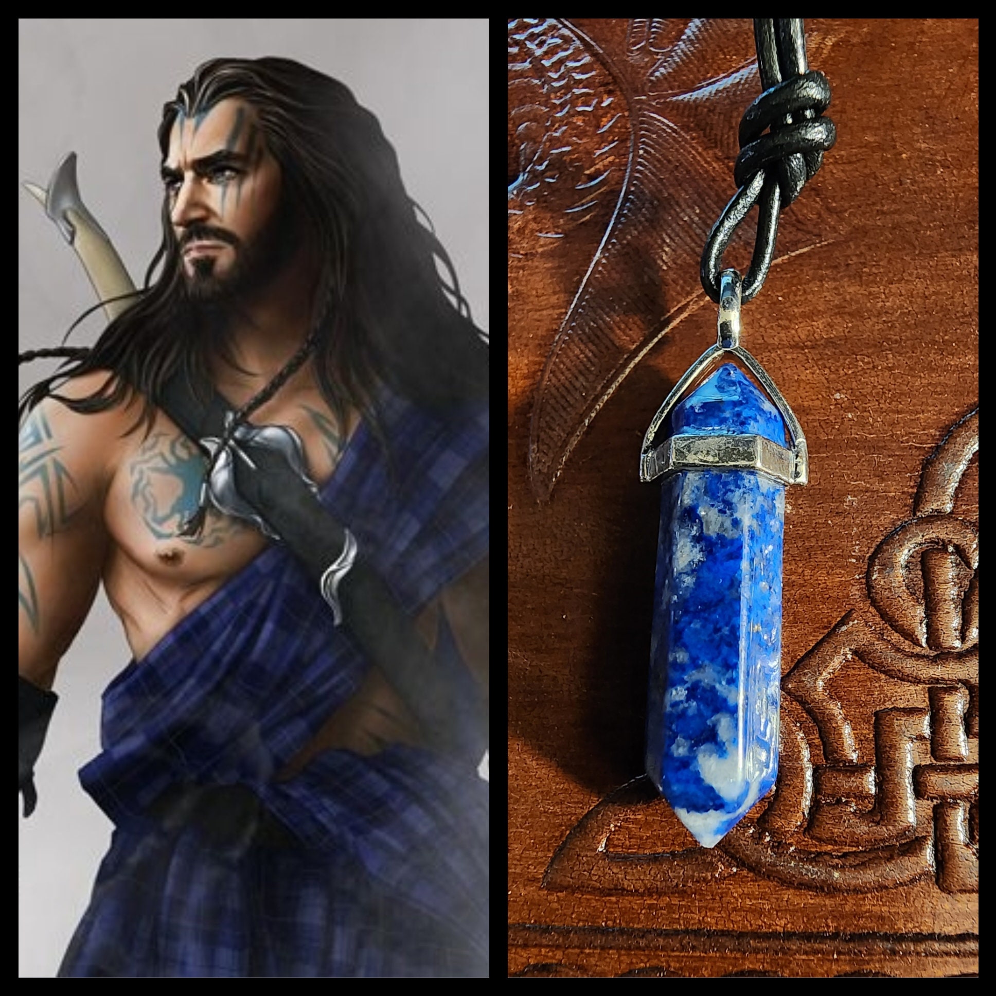 Scottish Warrior Incubus Spirit Companion, Spirit Vessel Necklace