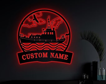 Custom Tugboat Metal Art - Etsy