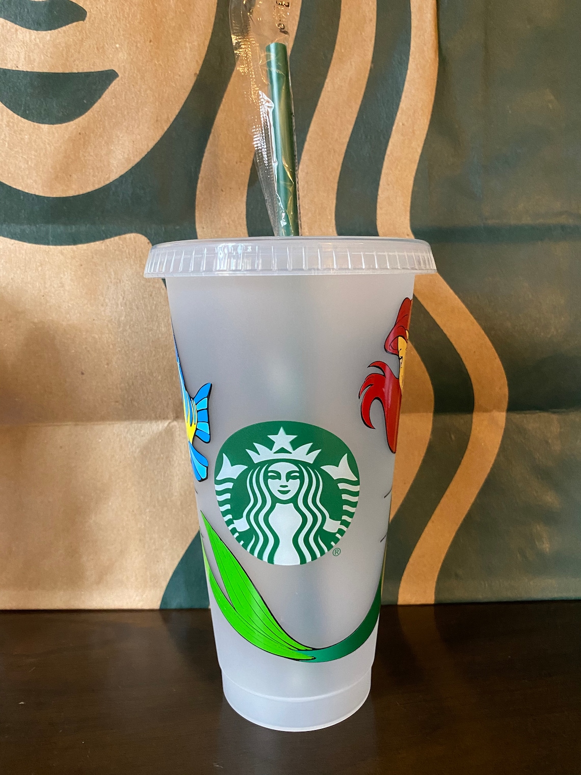 Custom Little Mermaid Ariel Sirenita Starbucks Reusable Cold Cup Venti ...