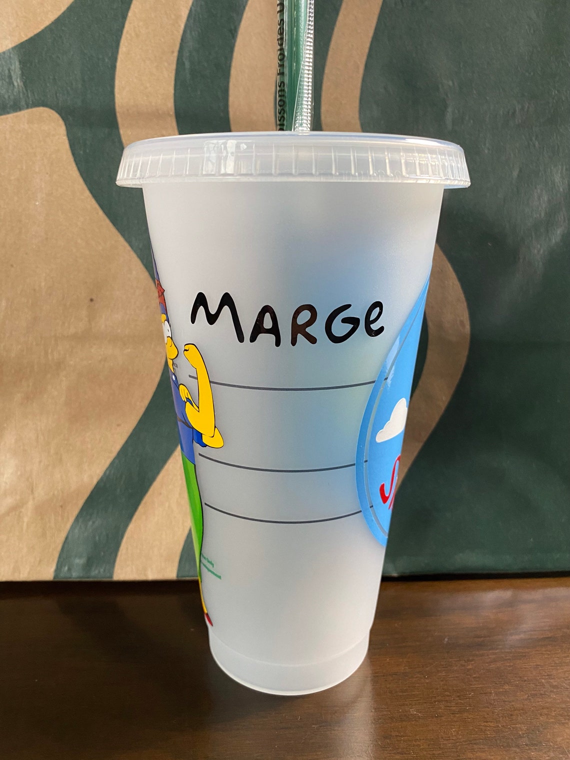 Custom the Simpsons Marge Girl Power Venti Starbucks Reusable - Etsy