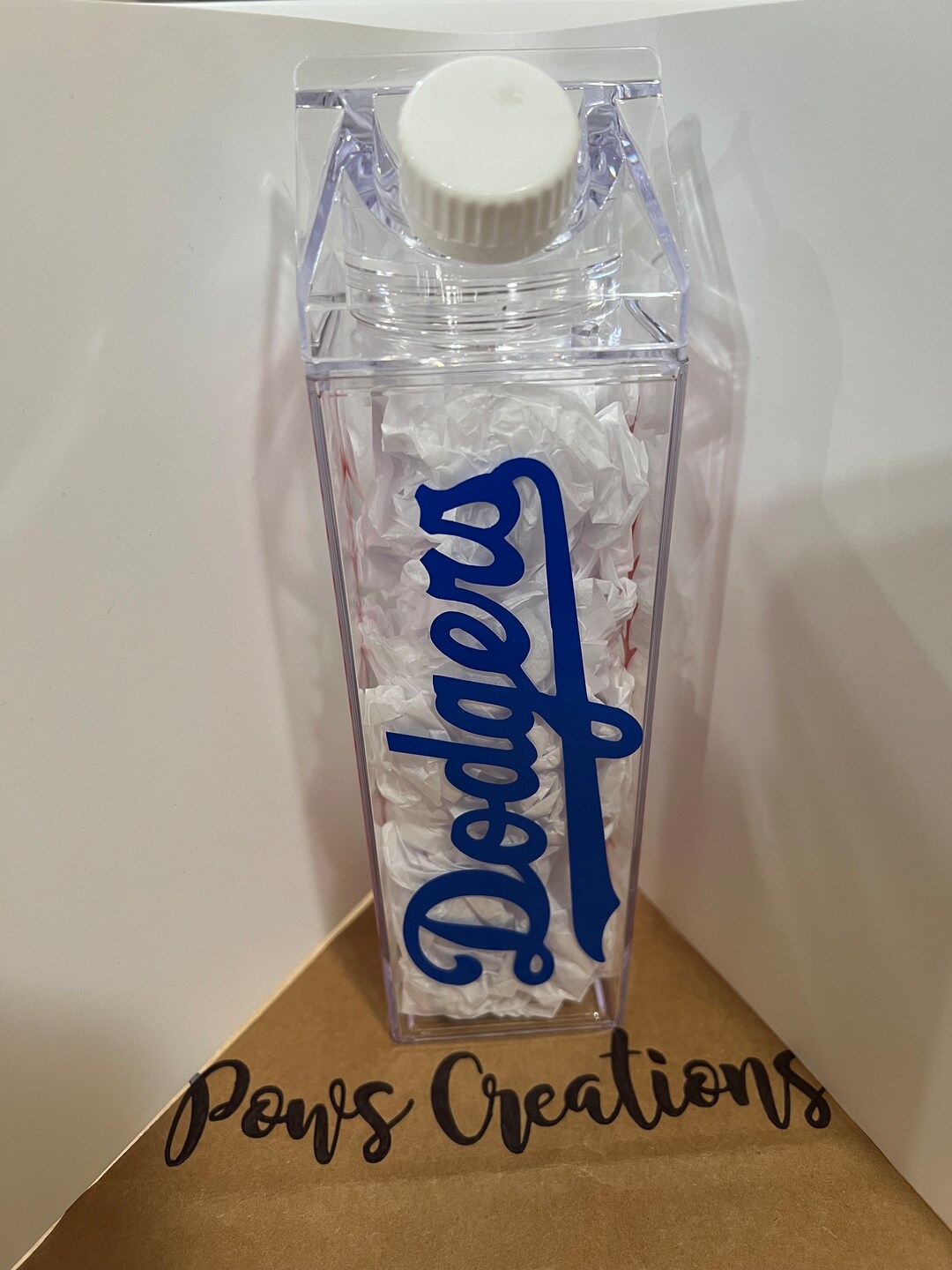 Custom Milk Carton Shaped Water Bottle Dodgers Baseball MLB LA - Etsy
