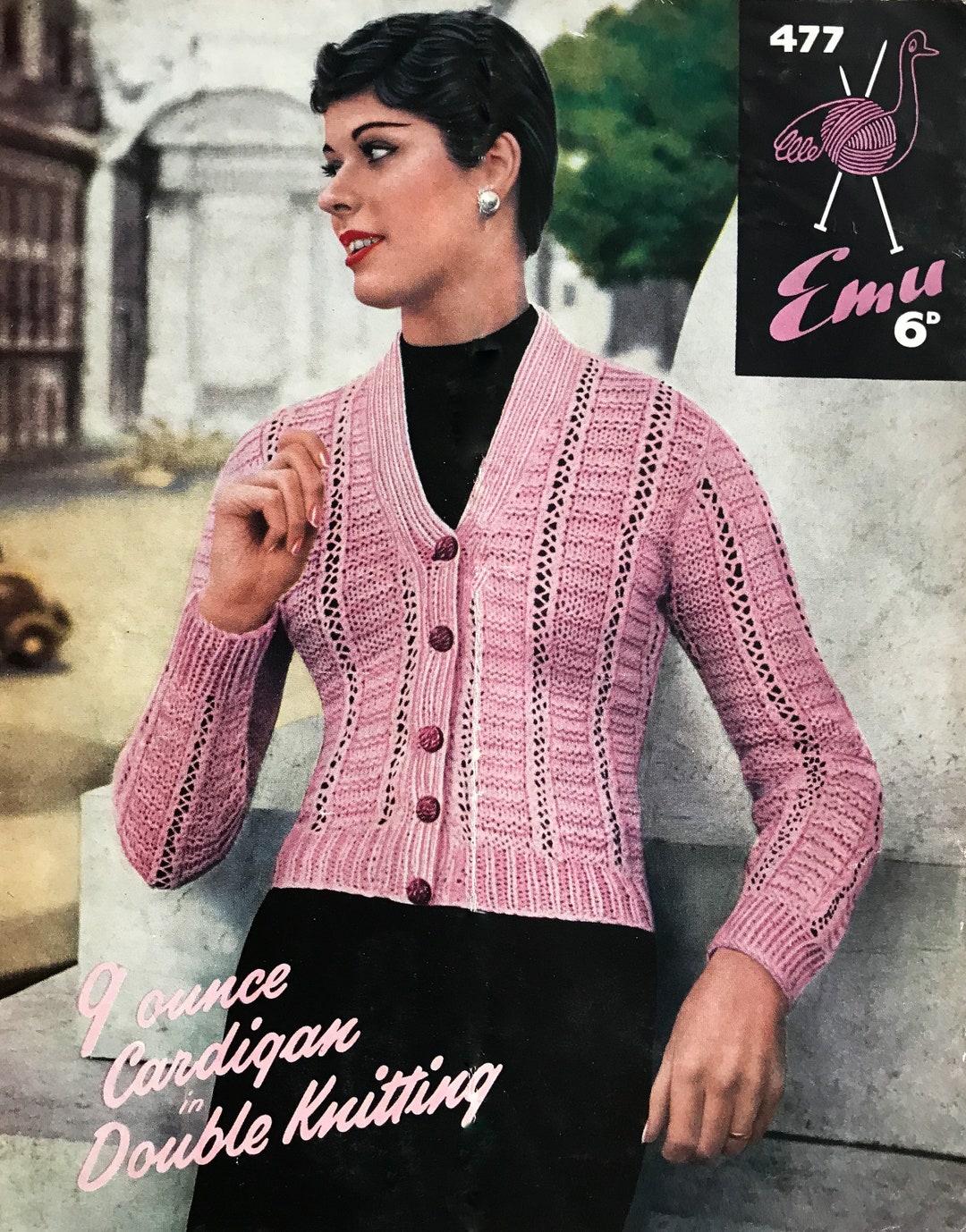 Vintage Knitting Pattern - 1950s Emu 477 Cardigan DIGITAL PDF Download ...