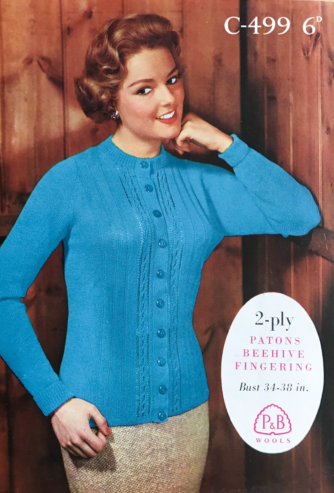 Vintage Knitting Pattern - Patons and Baldwins C-499 Longline Cardigan ...