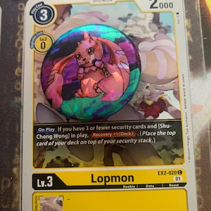 EX4 Prismatic Digimon Lopmon Button-terriermon Bonus! - Etsy