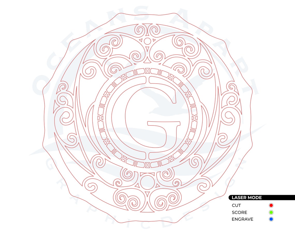 Filigree Monogram Wall Sign Digital Download, SVG, Silhouette ...