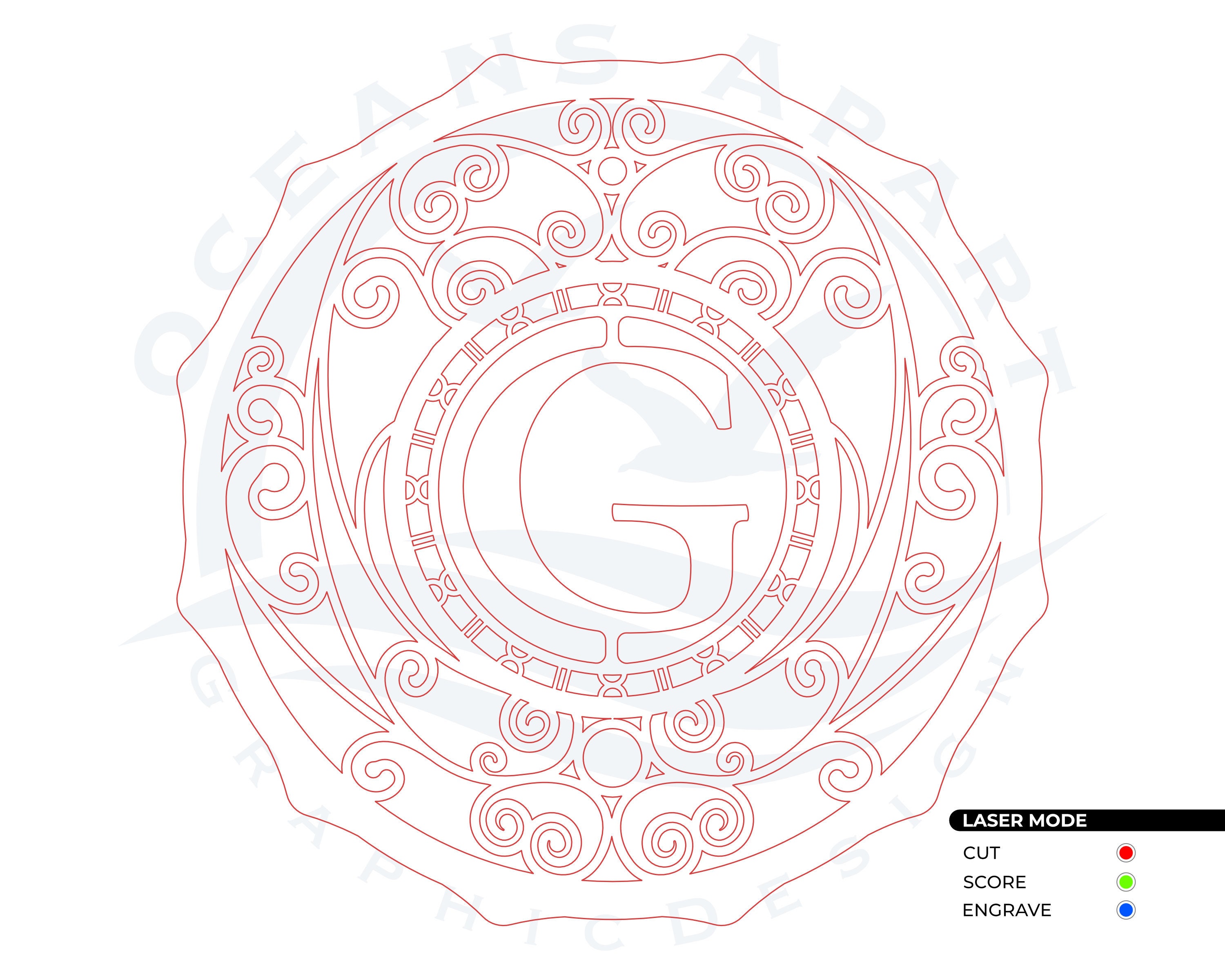 Filigree Monogram Wall Sign Digital Download, SVG, Silhouette ...