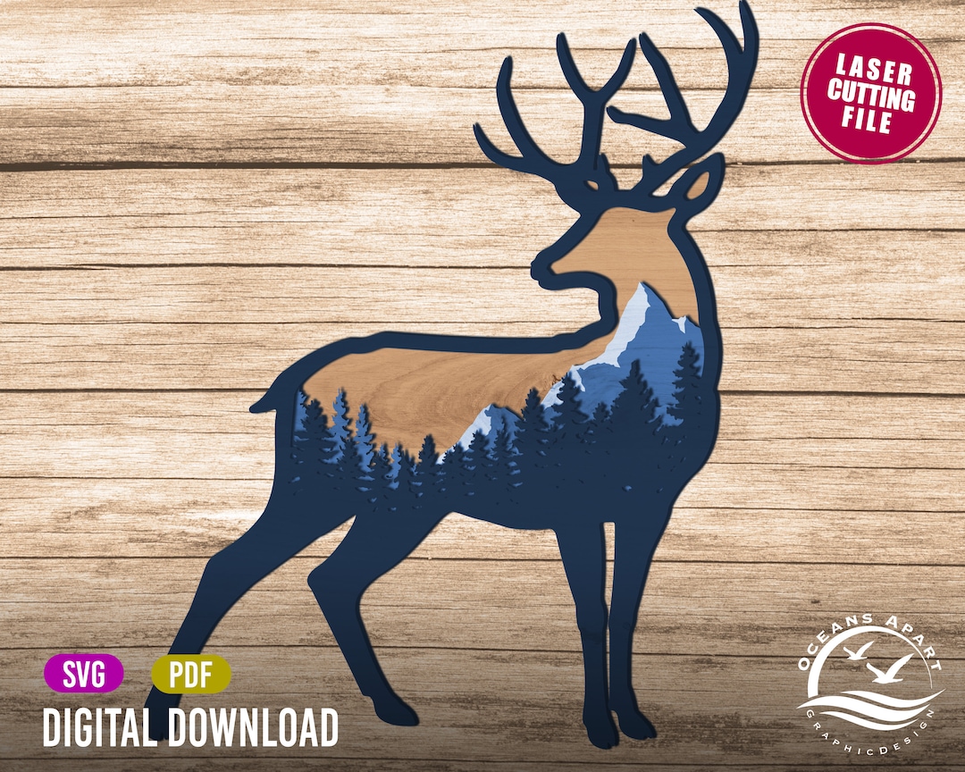 3D Layered Buck Animal Signs, Digital Download, Glowforge Cut File ...