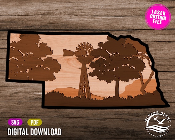 Nebraska State Wall Art 3D Layered Digital Download - Etsy