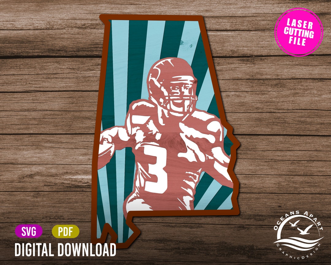 Alabama Football Wall Art, 3D, Layered, Digital Download, Glowforge Cut ...