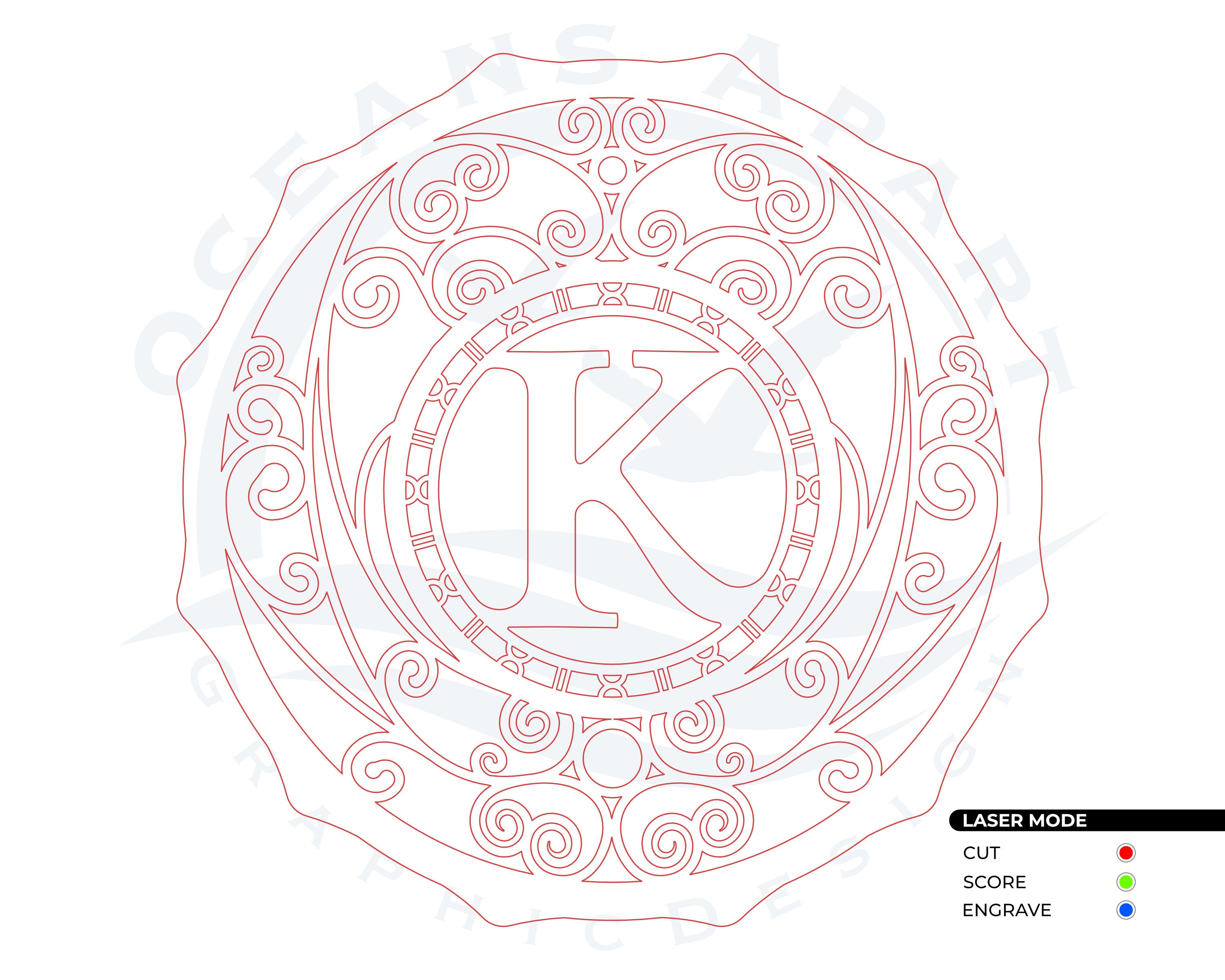 Filigree Monogram Wall Sign Digital Download SVG Silhouette - Etsy