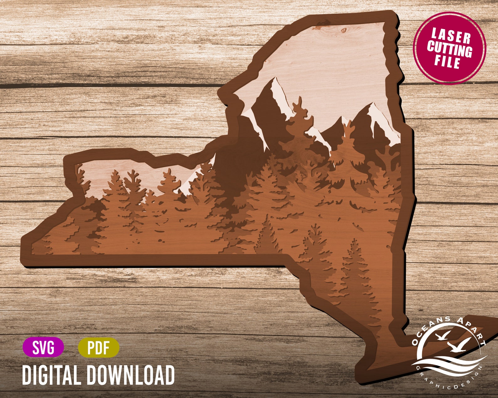 New York Wall Sign3D Layered Wall Art Digital Download | Etsy