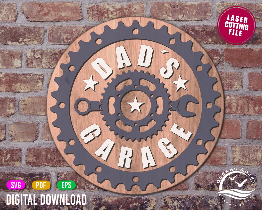 Dads Garage Sign, Fathers Day, Wall Art, Gift for Him, Vector SVG ...