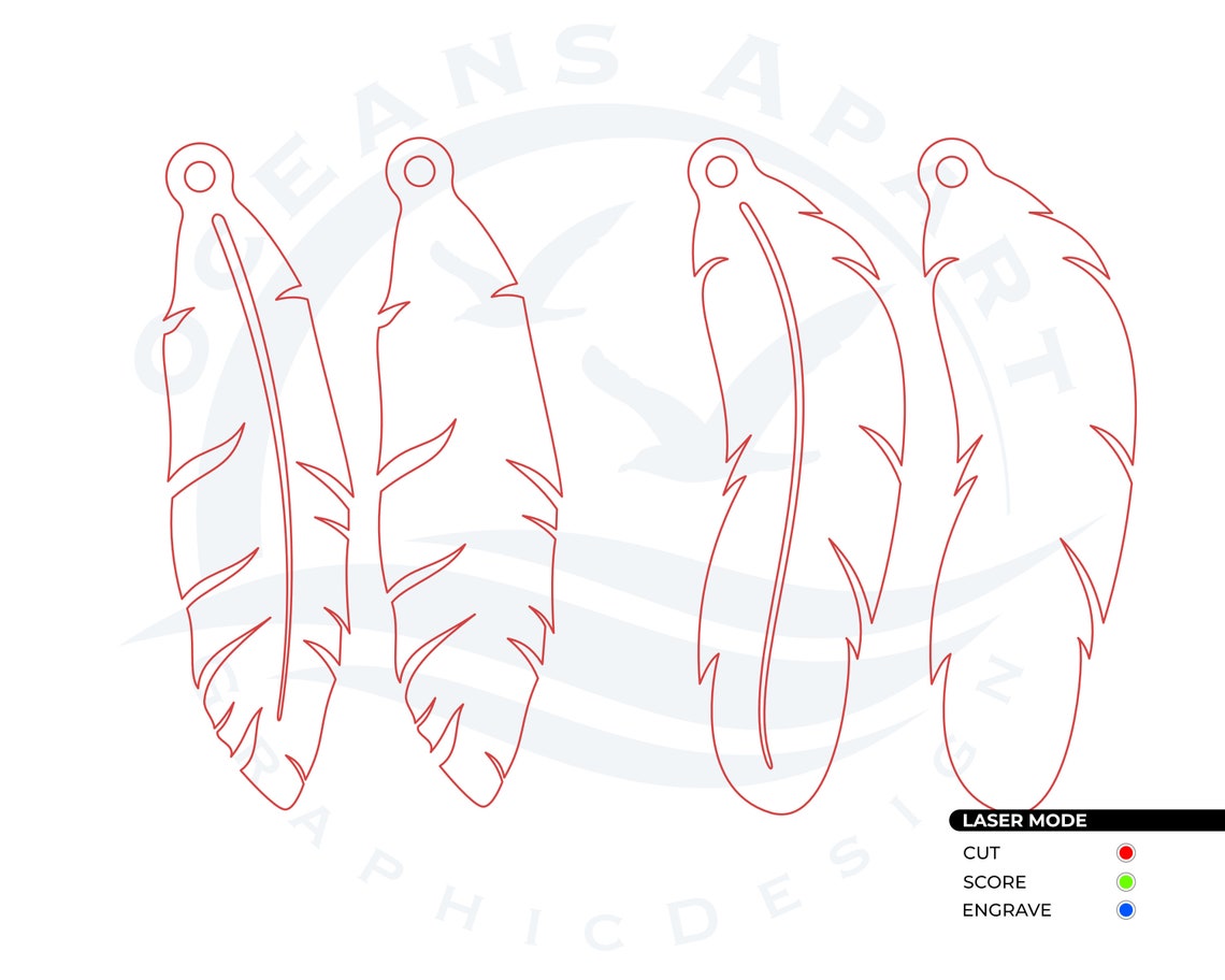 Feather Earring Bundle Digital Download Necklace Pendant | Etsy