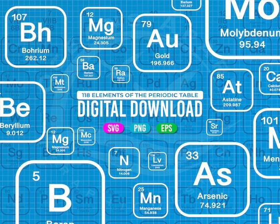 Periodic Table Elements Svg files Periodic Table Alphabet | Etsy