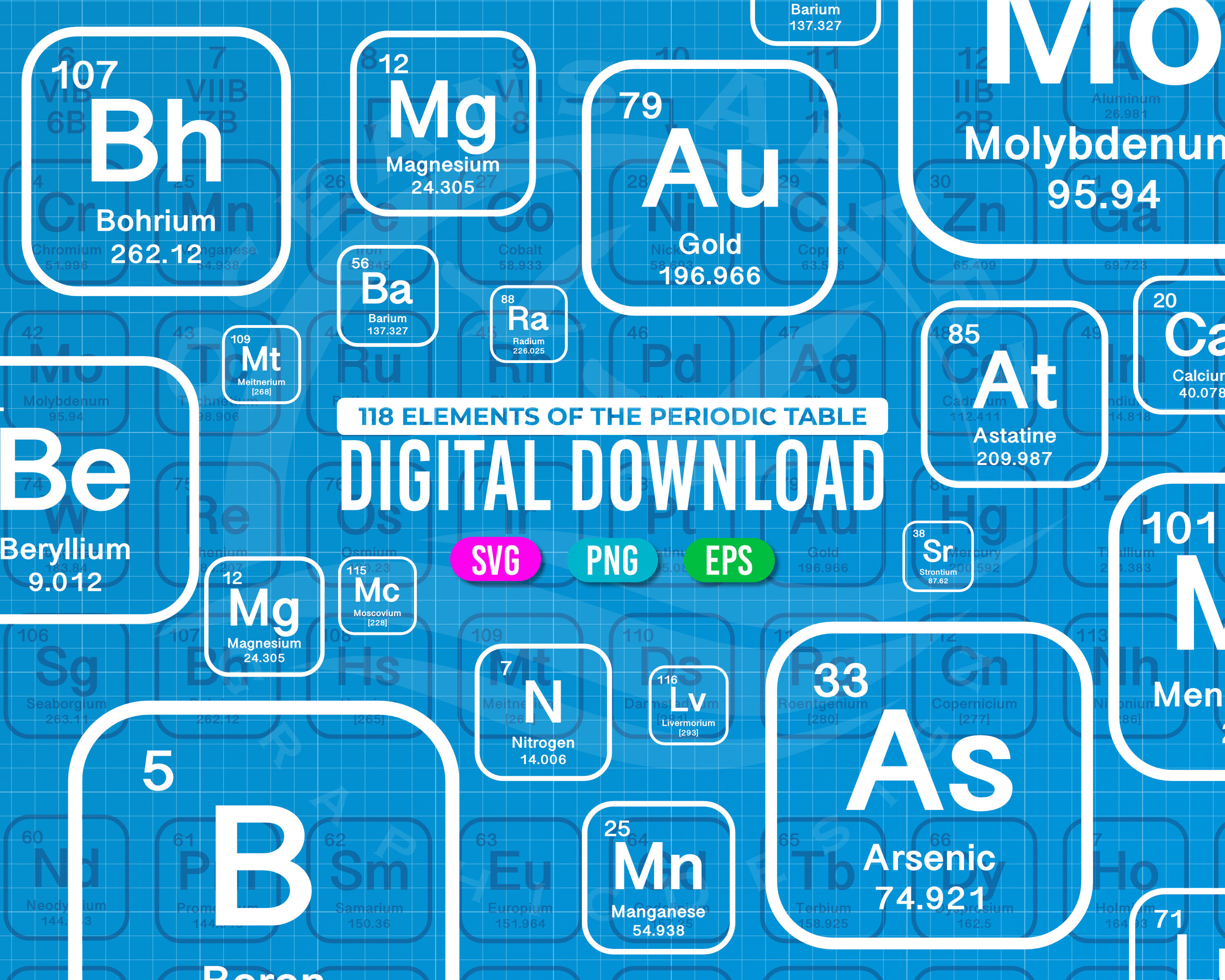 Periodic Table Elements Svg Files Periodic Table Alphabet - Etsy