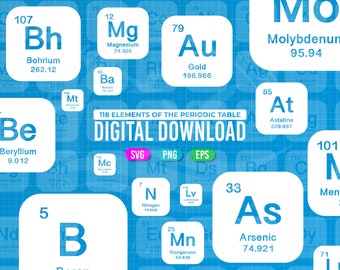 Periodic Table of the Elements SVG PNG DXF Layered by Color Graphic ...