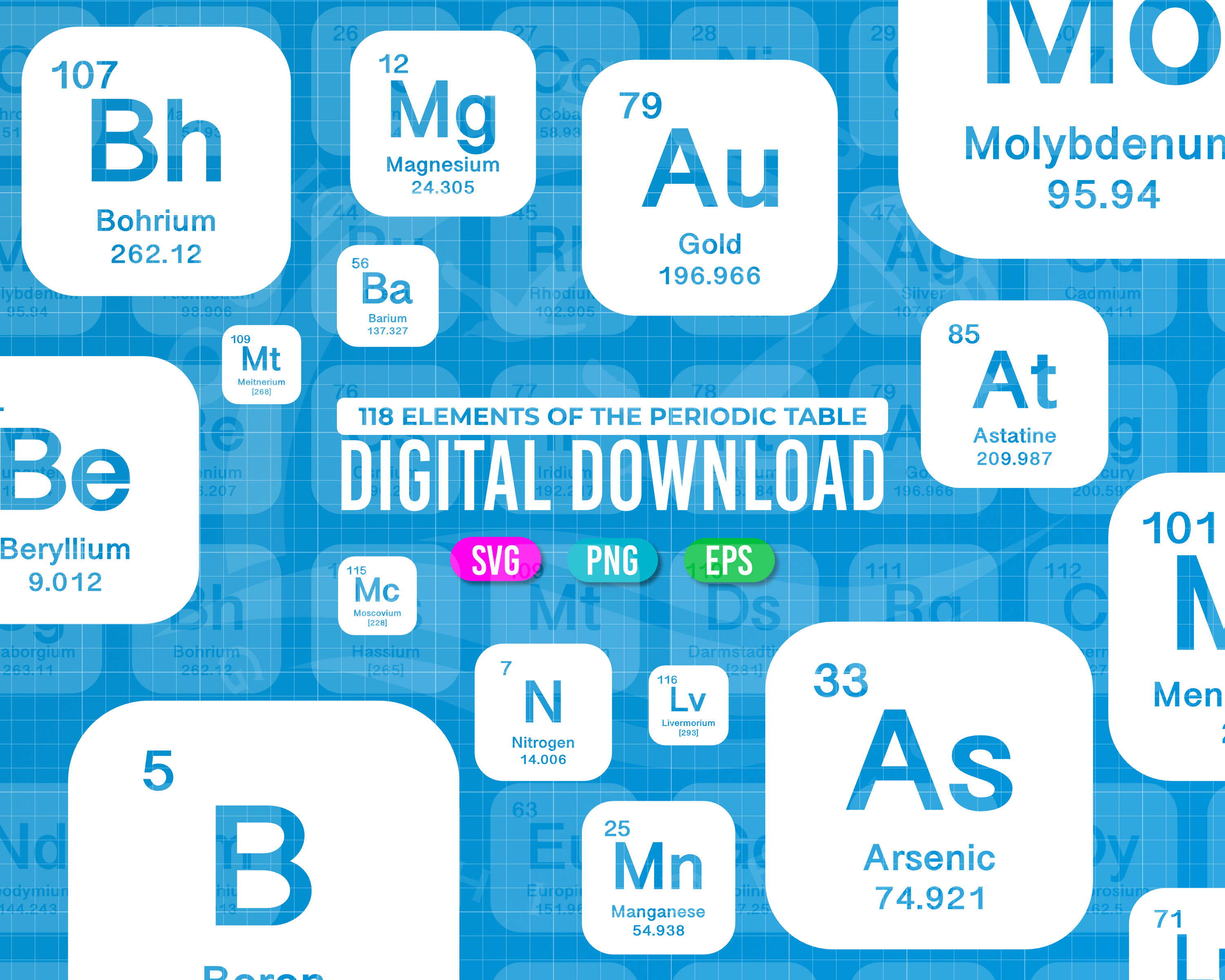 Periodic Table Elements Svg Files Periodic Table Alphabet - Etsy