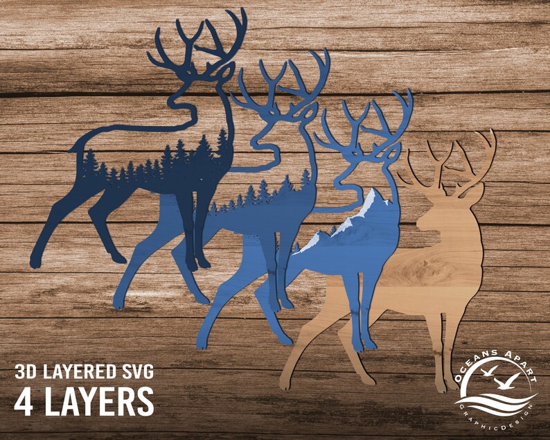 3D Layered Buck Animal Signs Digital Download Glowforge Cut | Etsy
