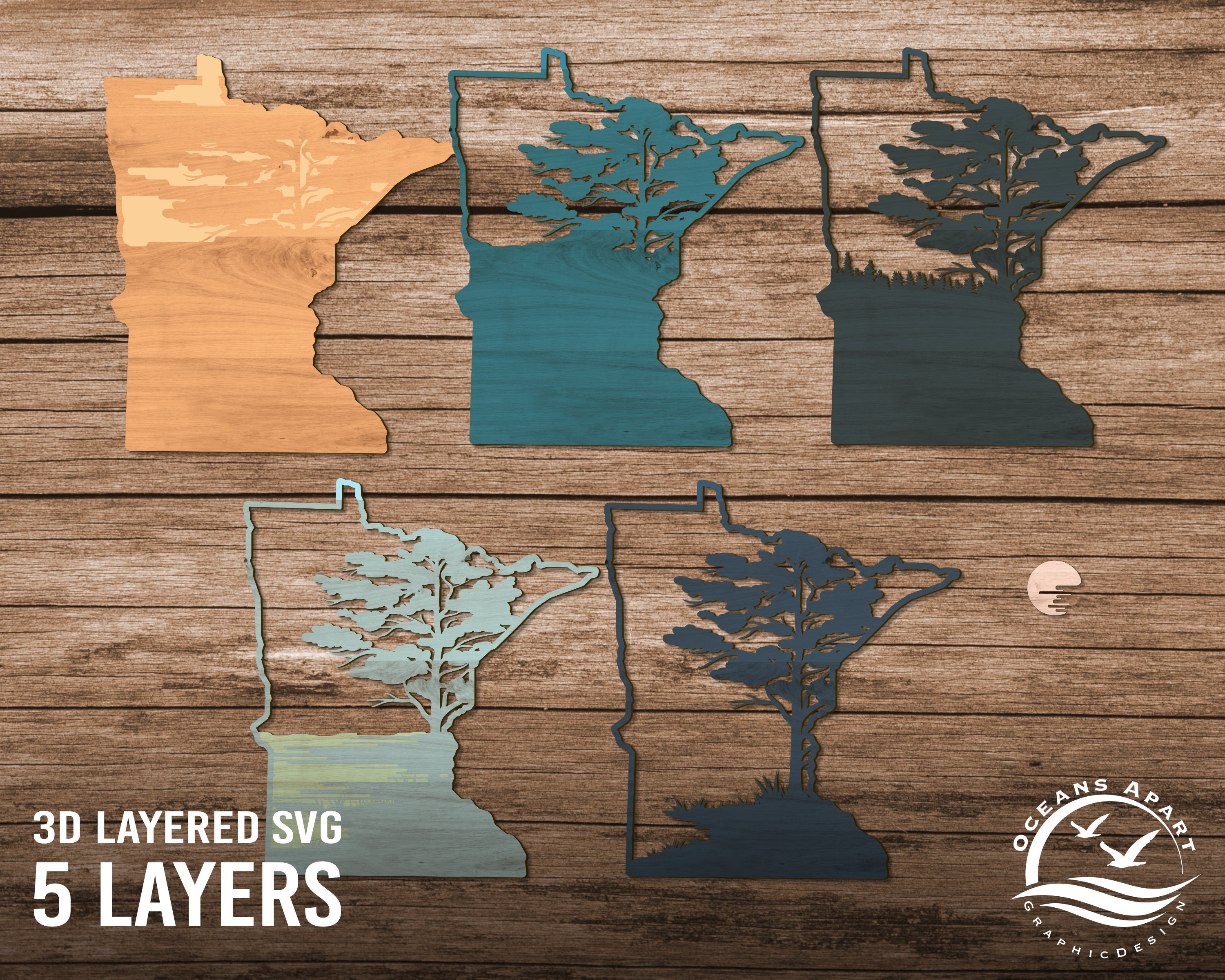 3D Layered Minnesota Sign Digital Download Glowforge Cut - Etsy