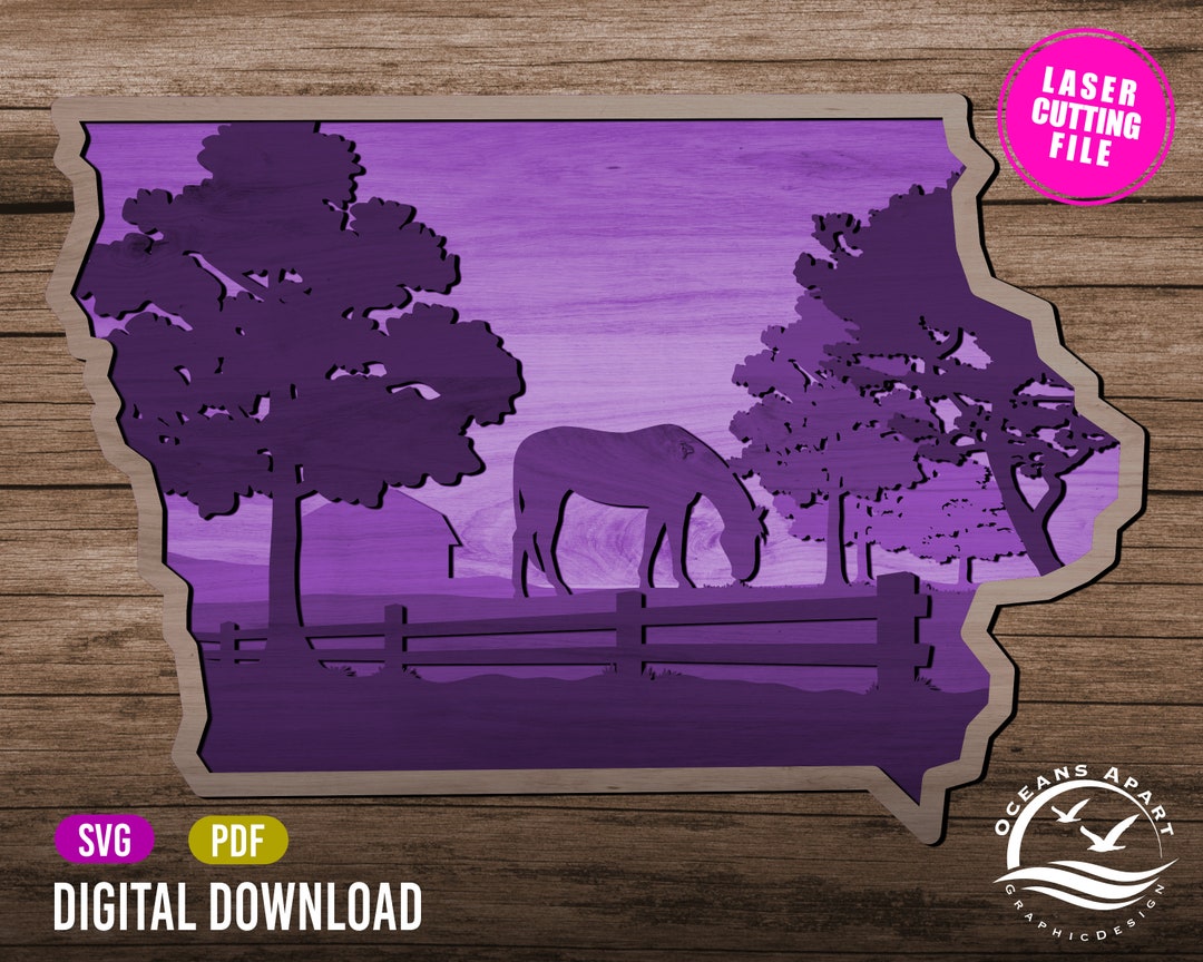 Iowa State, Wall Art, 3D, Layered, Digital Download, SVG, Glowforge Cut ...