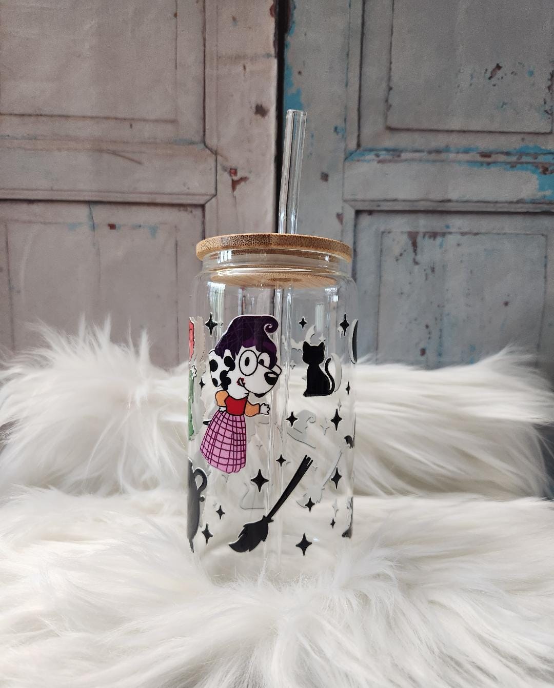 Bluey and Friends Sanderson Sisters Glass Cup | 16oz Beer Can Glass ...