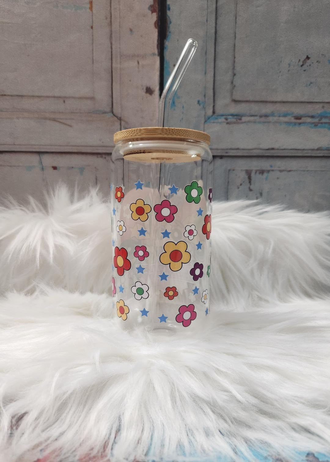 The Powerpuff Girls Glass Cup | 16oz Beer Can Glass With Lid and Glass ...