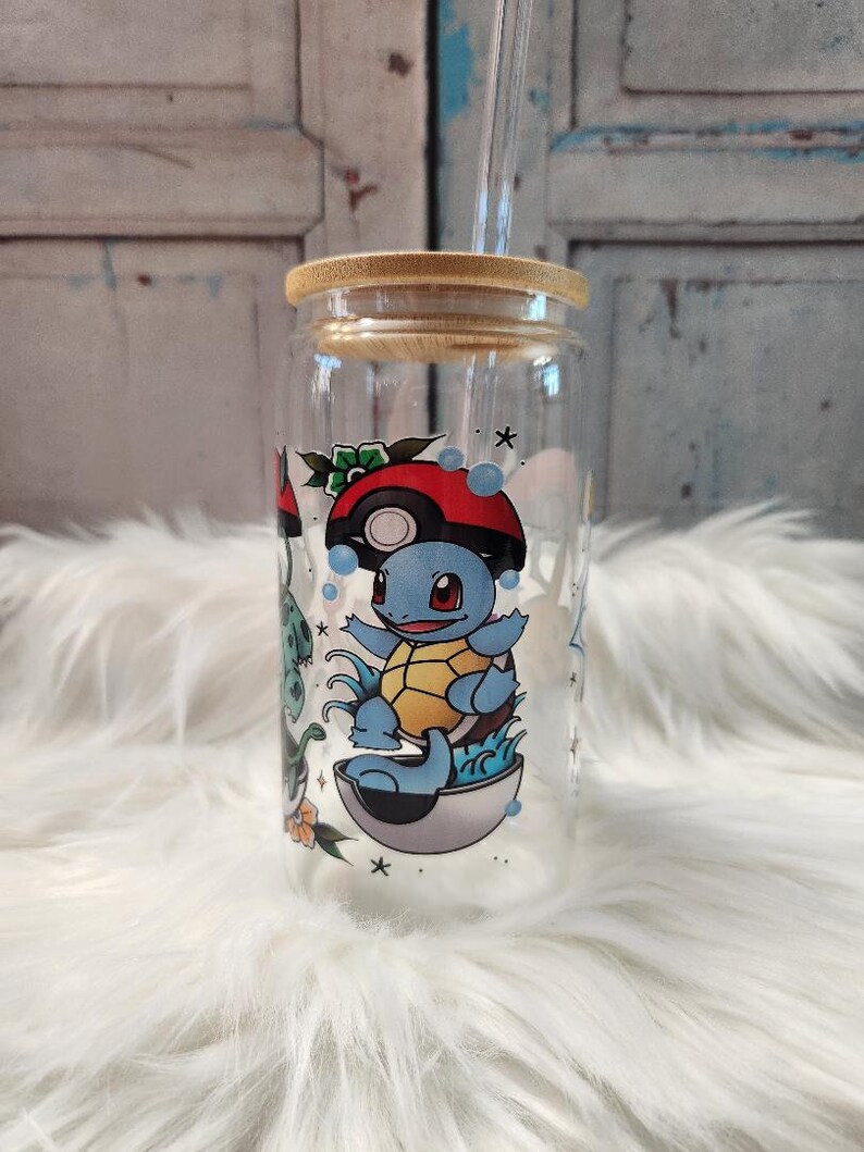 Pikachu and Friends Glass Cup | 16oz Beer Can Glass With Lid and Glass ...