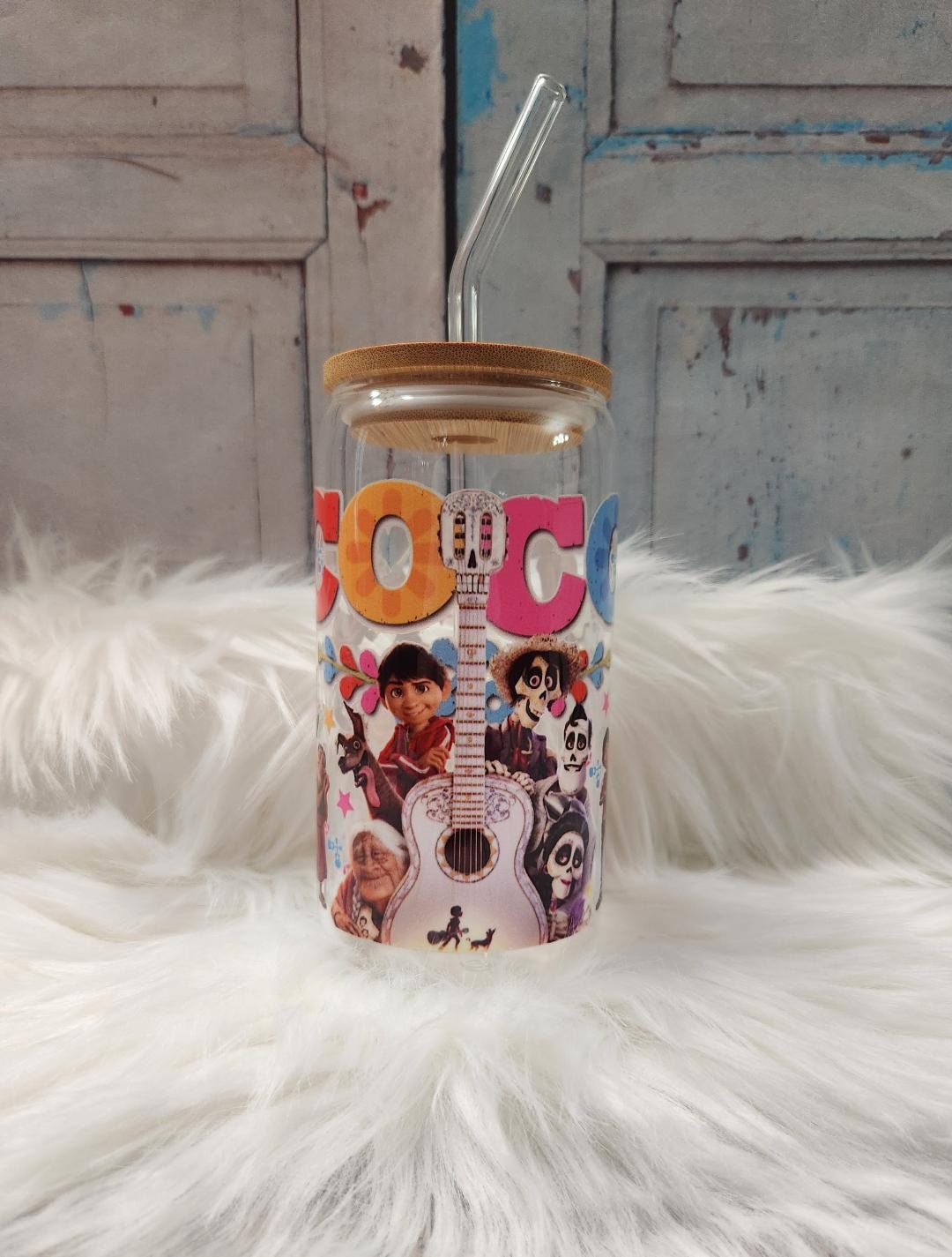 Miguel and Family From Coco Glass Can 16oz Glass Cans With Lid and ...