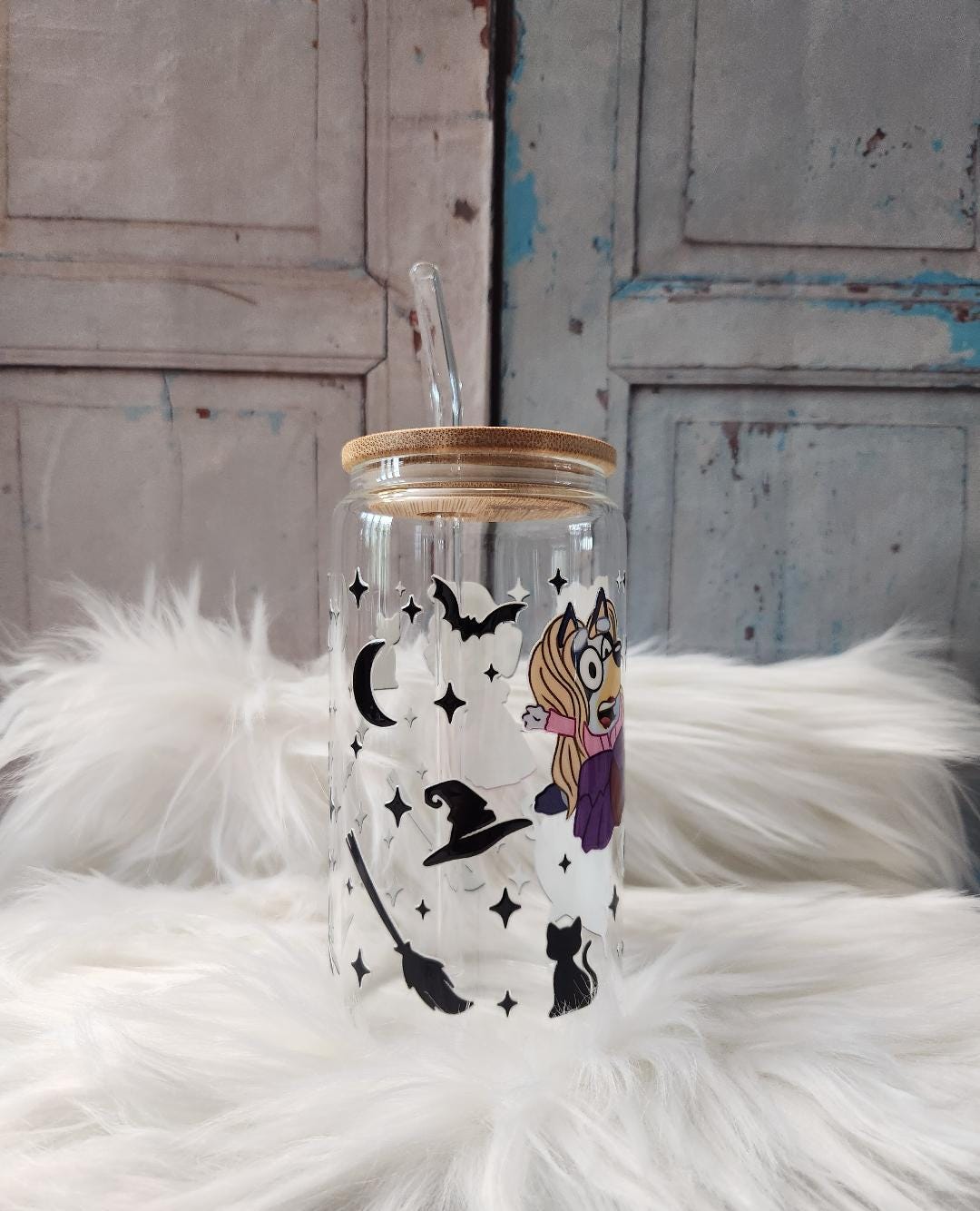 Bluey and Friends Sanderson Sisters Glass Cup | 16oz Beer Can Glass ...