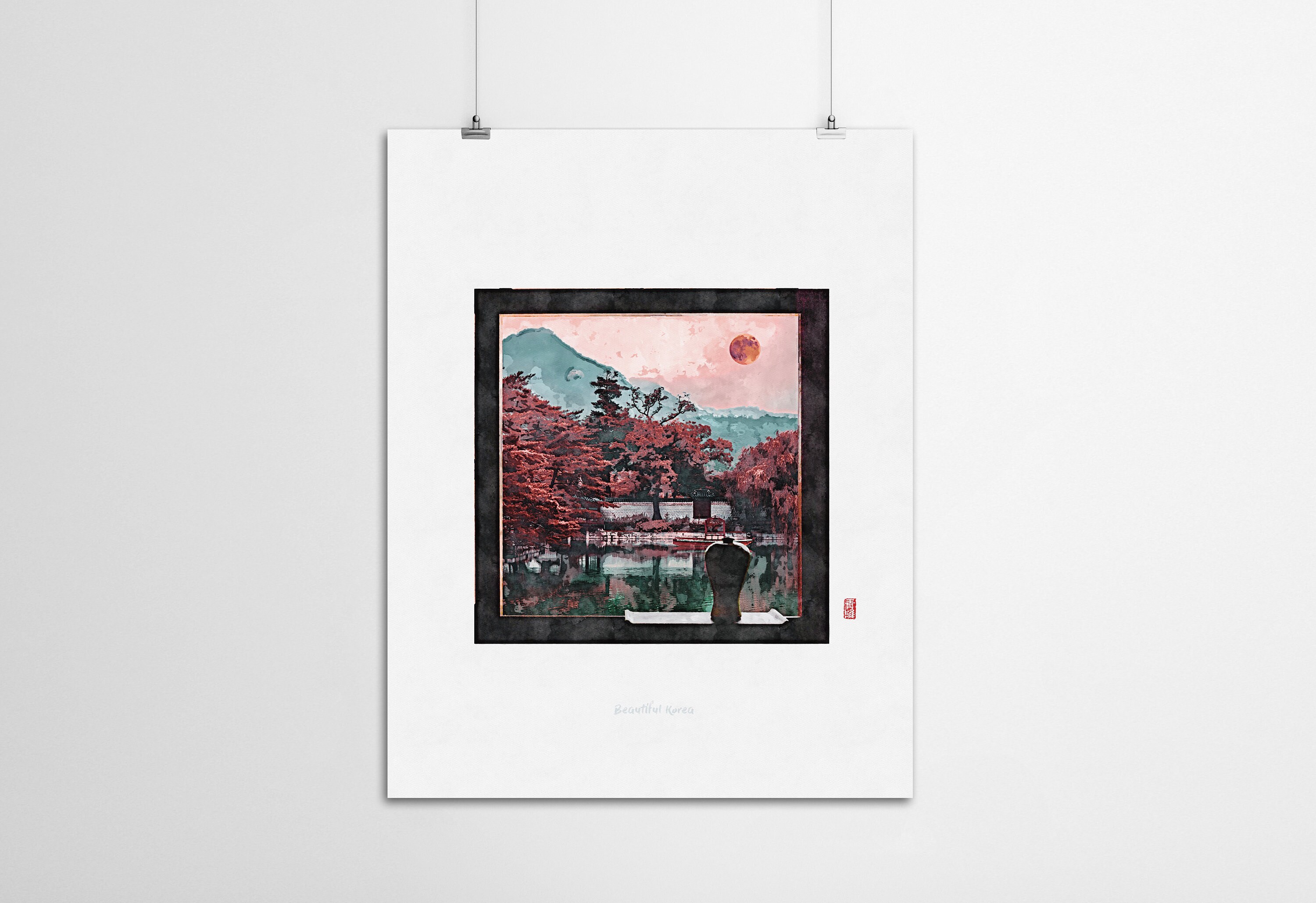 Korea Poster Korean Painting Korea Travel Poster Seoul - Etsy