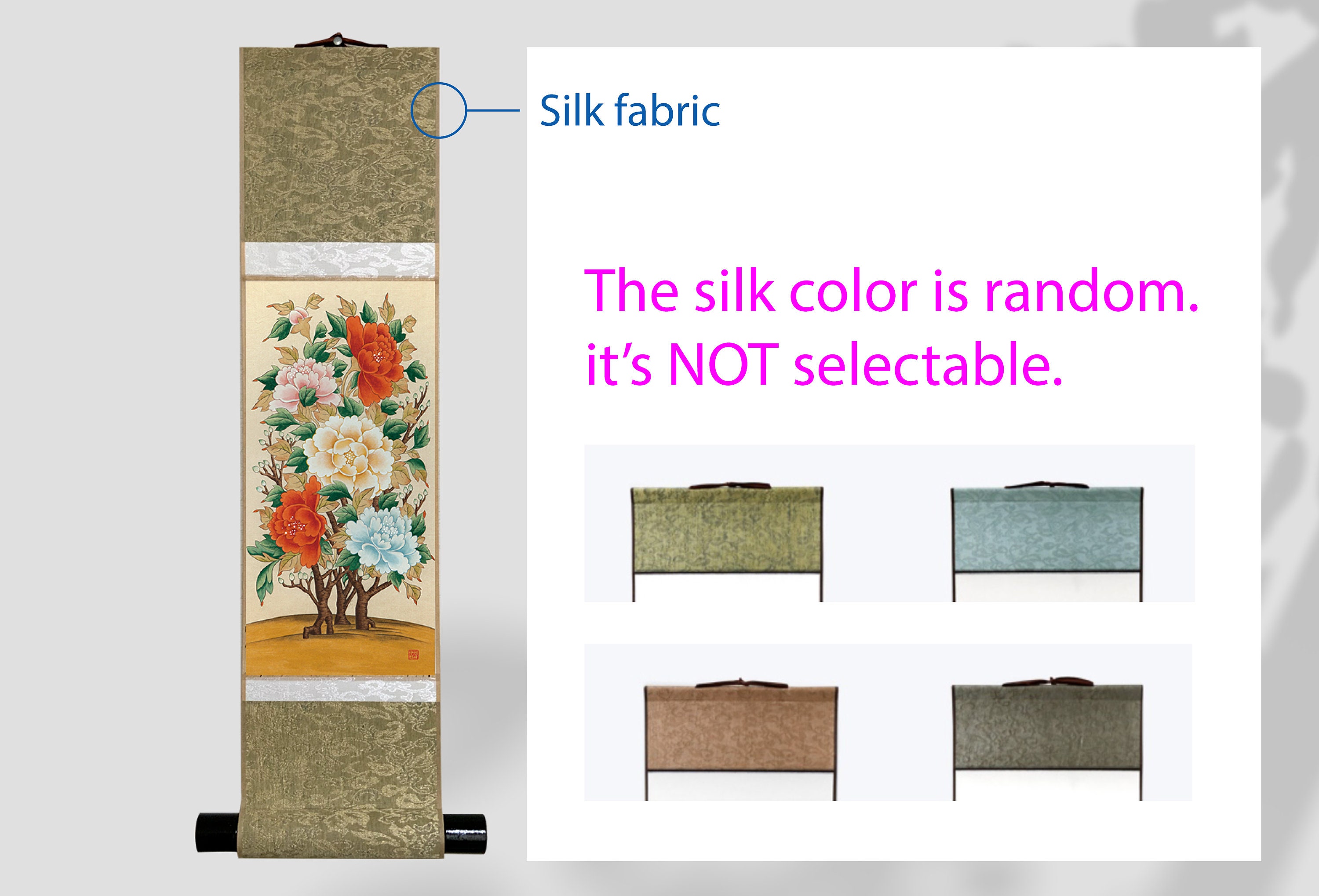 Scroll Korean Scroll Painting Korean Painting Peony - Etsy