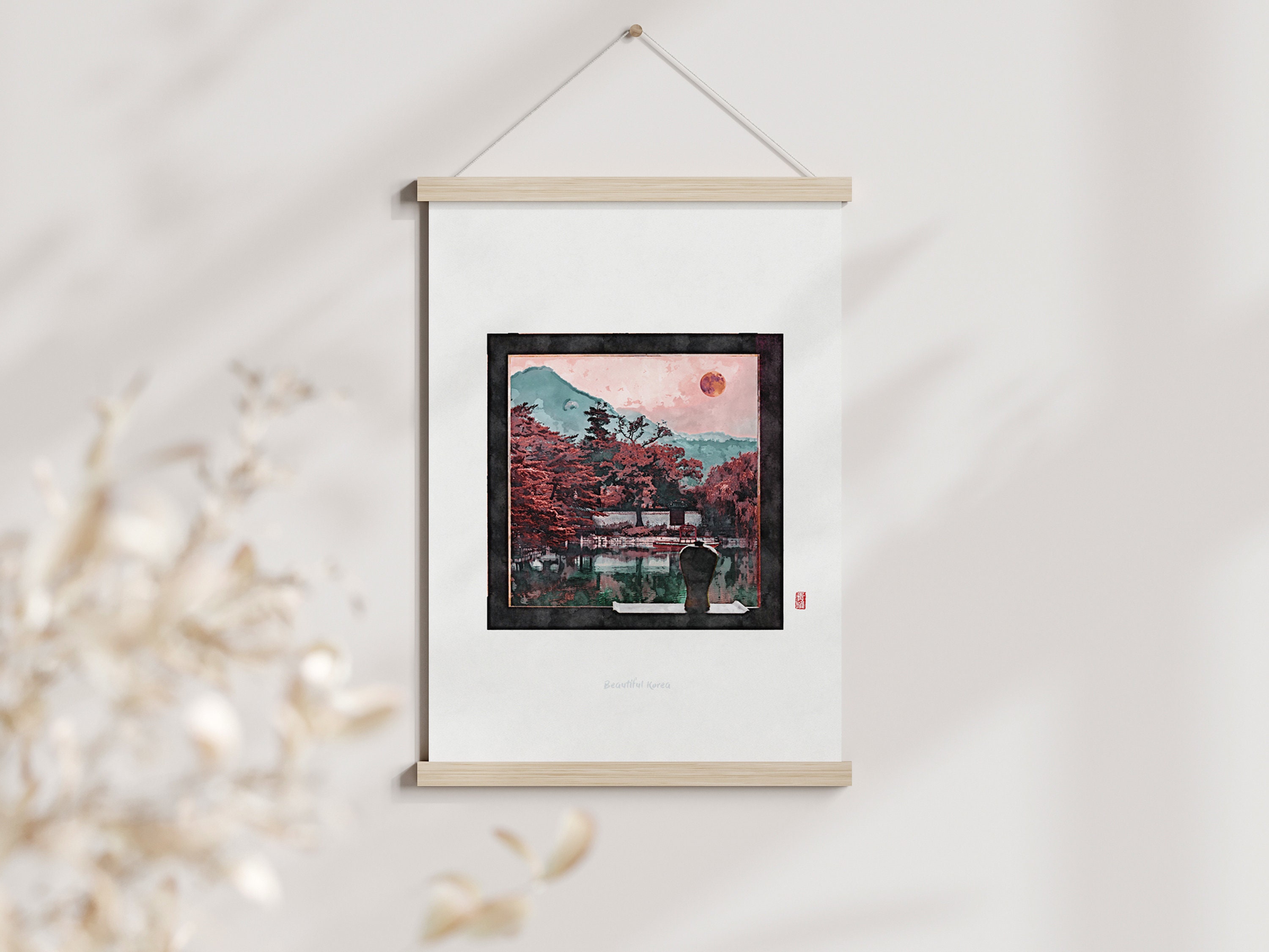 Korea Poster Korean Painting Korea Travel Poster Seoul - Etsy