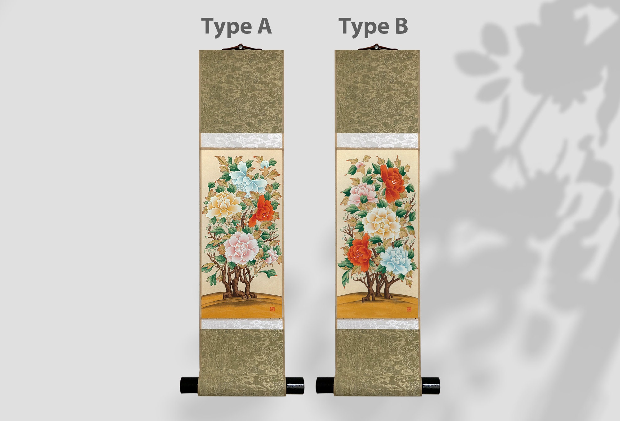 Scroll Korean Scroll Painting Korean Painting Peony - Etsy