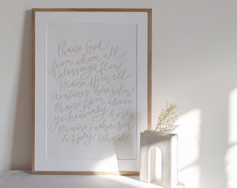 Doxology Printable Wall Art Praise God From Whom All Blessings Flow ...