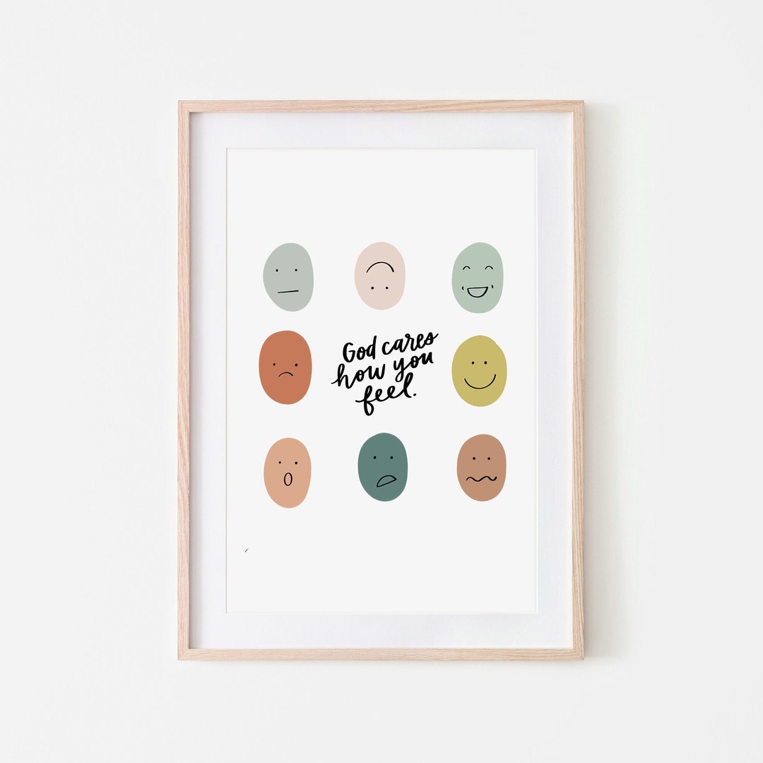 God Cares How You Feel, 8x10 Digital Download, Feelings Poster, Back to ...