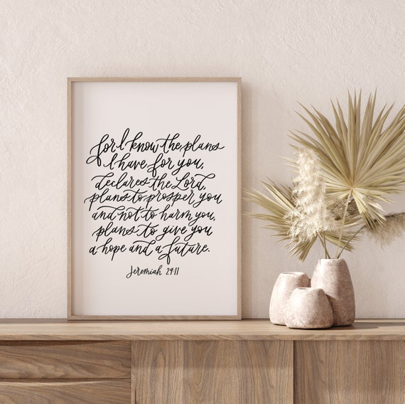 Jeremiah 29:11 8x10 Calligraphy Digital Download Art Print | Etsy