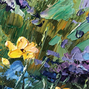 Purple Violet Oil Painting,flower Wall Art, Abstract Oil Painting on ...